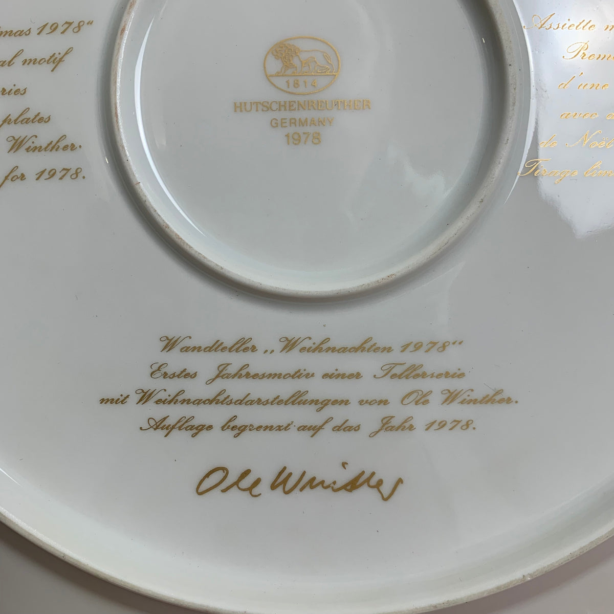 Wandteller Weihnachten 1878 von Ole Winther für Hutschenreuther – Trödelfuchs Vintage Shop