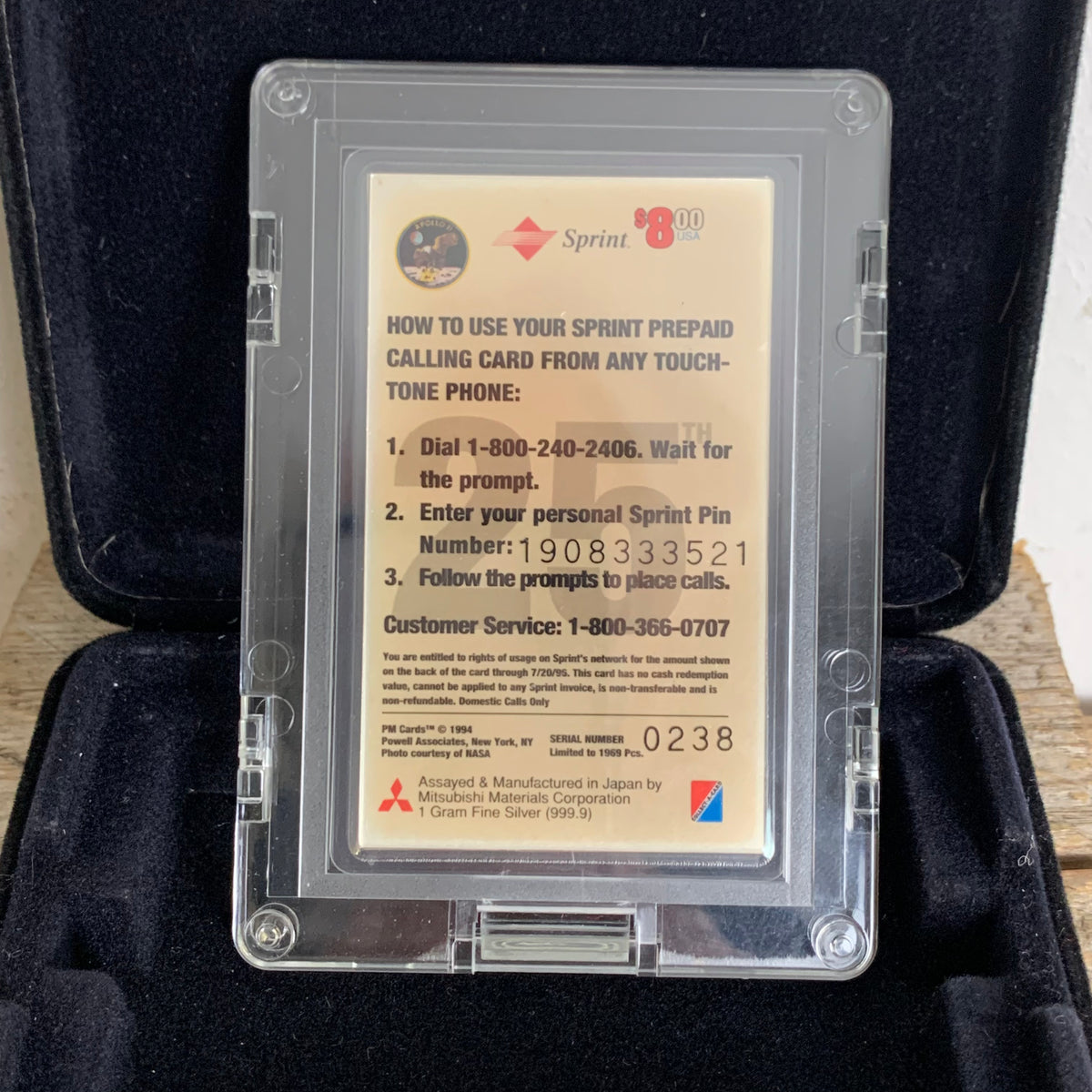 25th Anniversary Apollo 11 Sprint Prepaid Calling Phone Card ...
