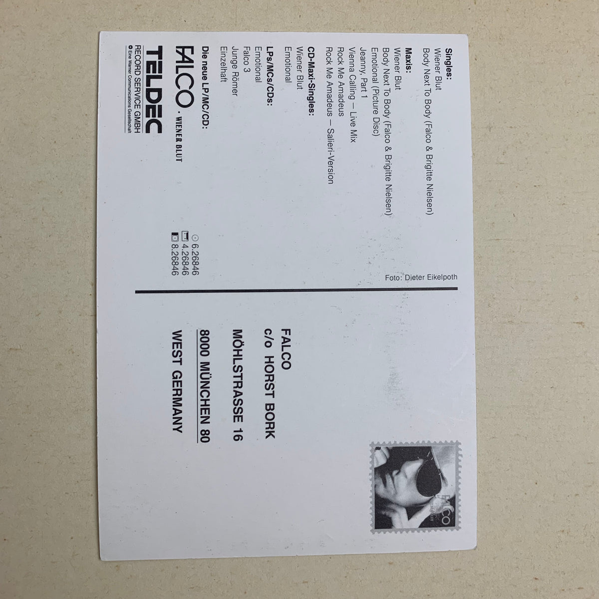 Original Autogramm von Falco – Trödelfuchs Vintage Shop