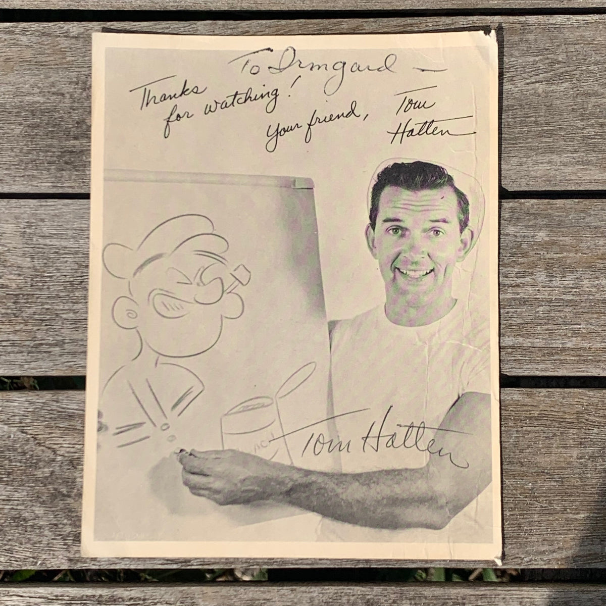 Autogramm Tom Hatten signiert Popeye – Trödelfuchs Vintage Shop
